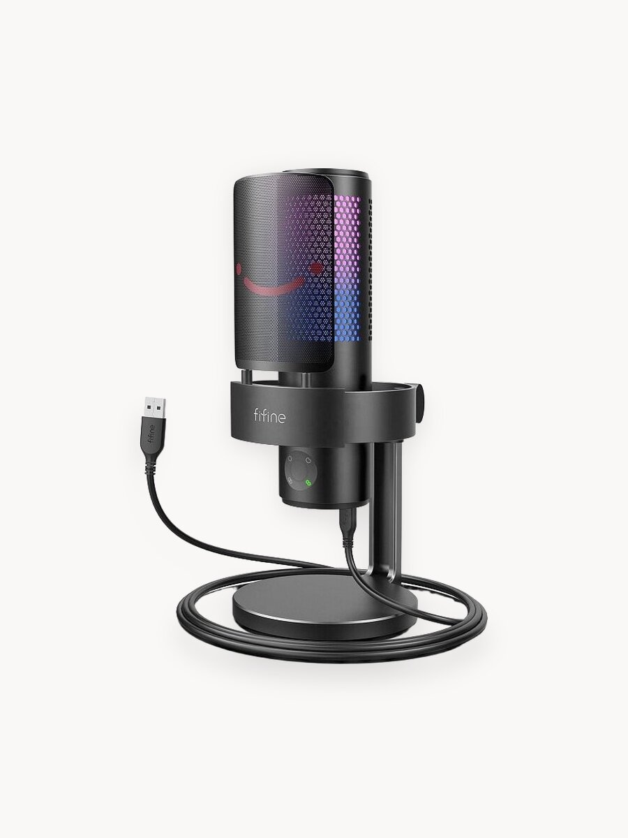 Конденсаторный USB-микрофон Fifine AmpliGame A9 с RGB-подсветкой, Black