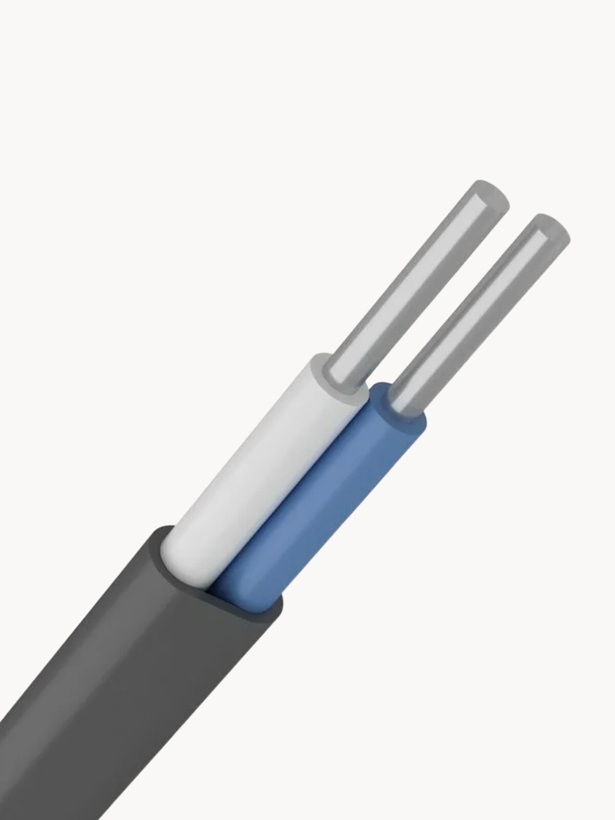 Кабель силовой АВВГ, АВВГ-п 2x2.5 плоский ГОСТ черный (комплект из 50 м)