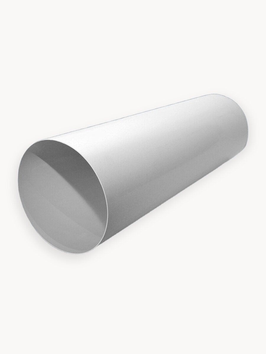 Вентиляционный канал круглый труба D125 мм 1М ПВХ, пластик белый