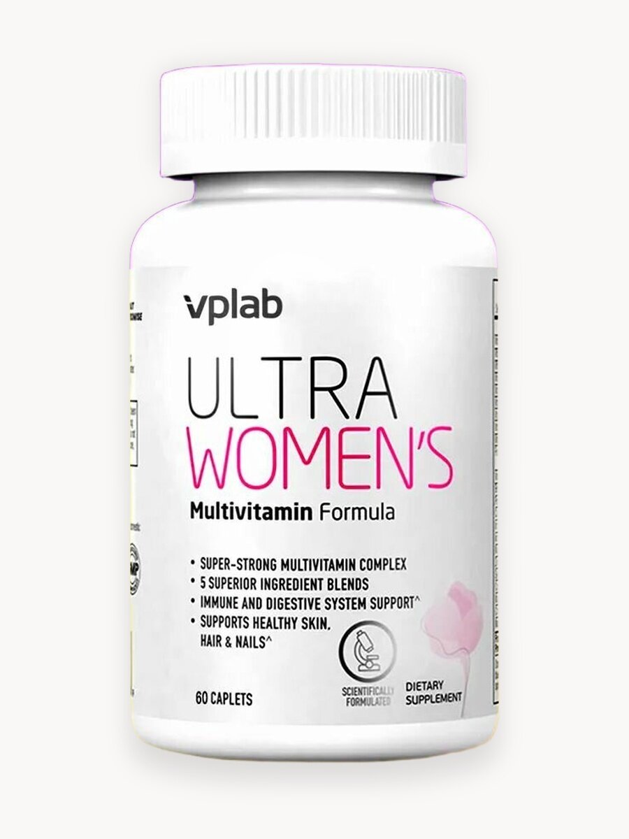 Vplab Ultra Women's Multivitamin Formula, Мультивитамины для женщин, 60 капсул для кожи, волос и ногтей