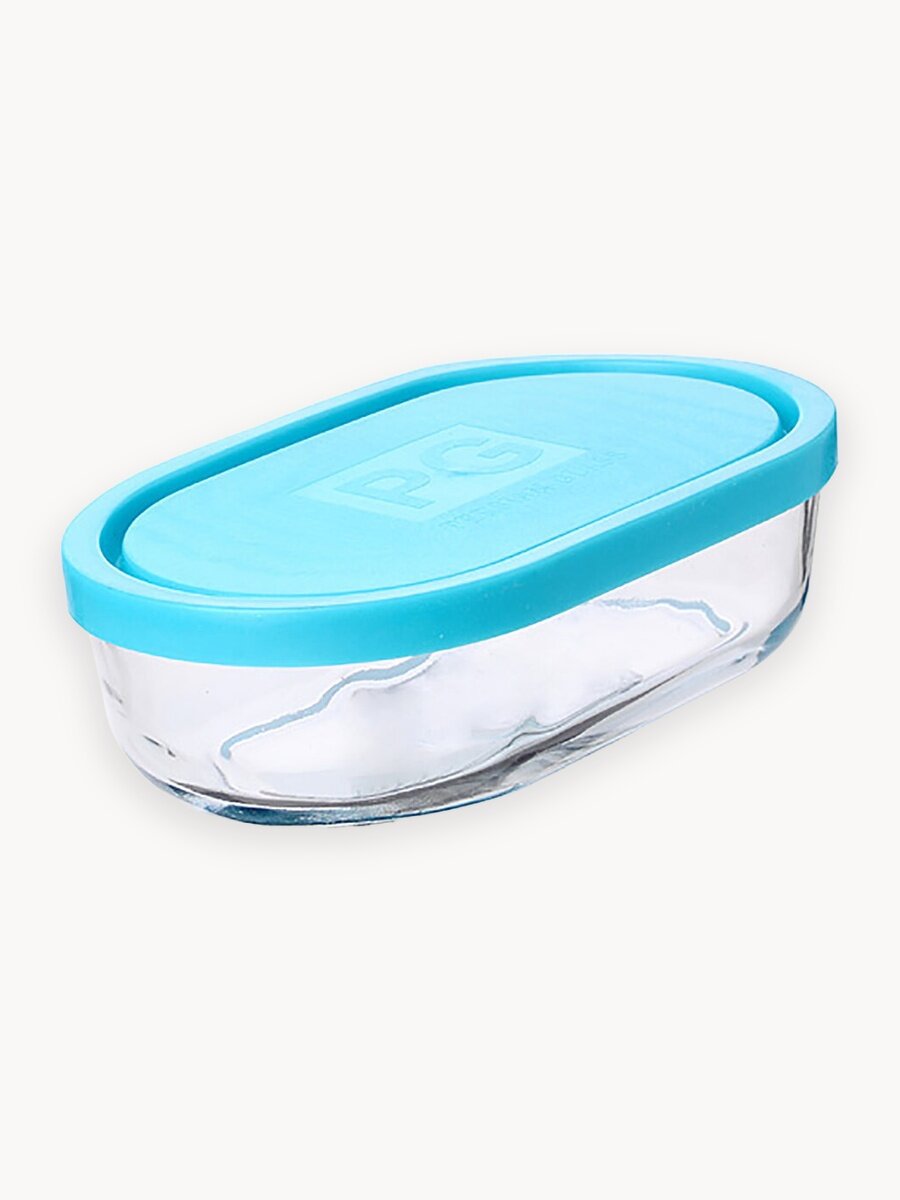 Контейнер с крышкой Kaveh Peanut, 1050 мл, стекло, цвет голубой