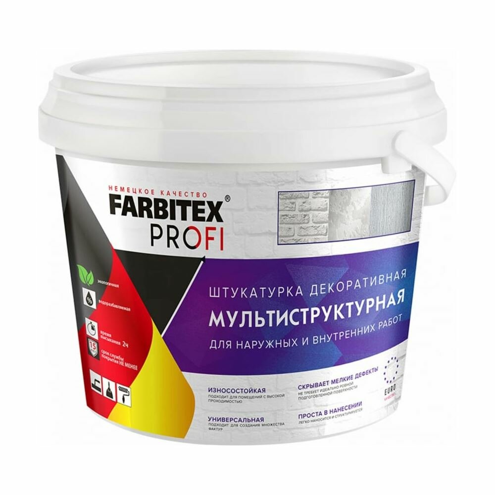 Штукатурка Farbitex Profi декоративная, мультиструктурная 2,5 л
