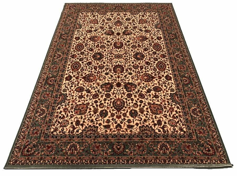 Ковер шерстяной бельгийский на пол в гостиную в спальню 160х240 см бежевый классический ворс 8 мм 362271 Kover-Russia