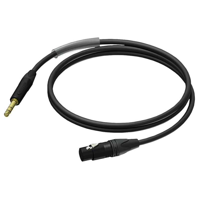 Procab PRA723/1.5- Аудиокабель XLR 3-pin (розетка) – Jack 6,3 мм стерео (вилка)