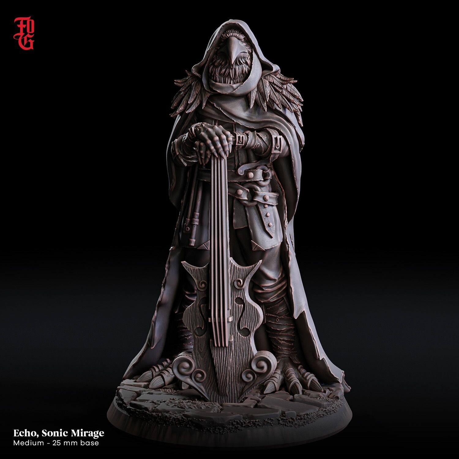 Миниатюра D&D "Эхо, Звуковой Мираж (Бард Кенку)" масштаб 32 мм (DnD, Dungeons & Dragons, ДнД, Подземелья и Драконы, Pathfinder)