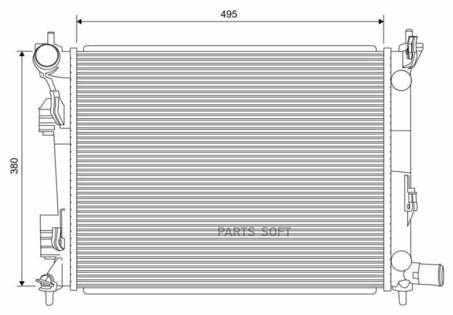 VALEO Радиатор HYUNDAI SOLARIS / KIA RIO 1.4/1.6 10-