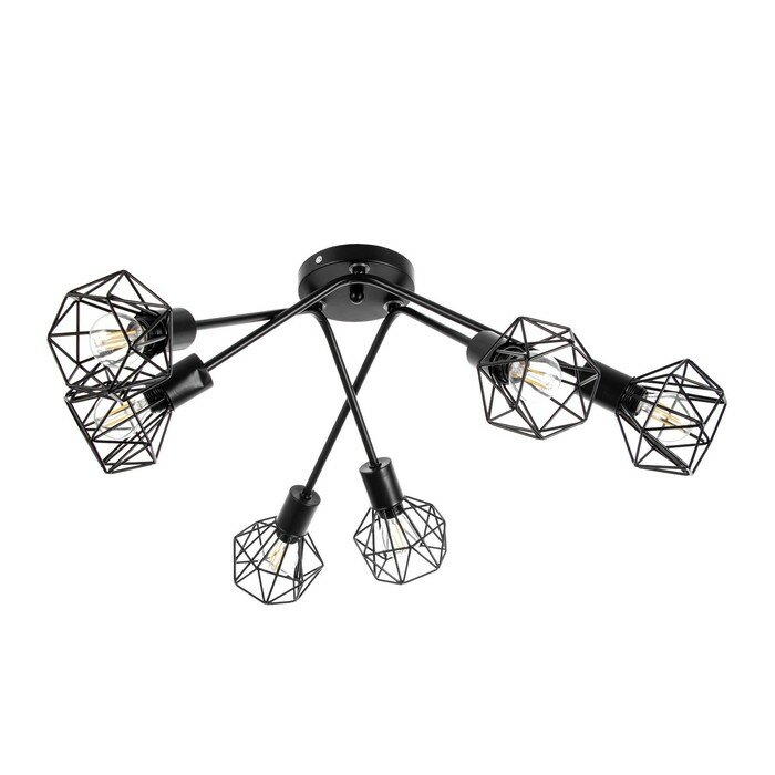 Люстра "Андис" 6хЕ27 40Вт черный 50х50х18 см, 9919694