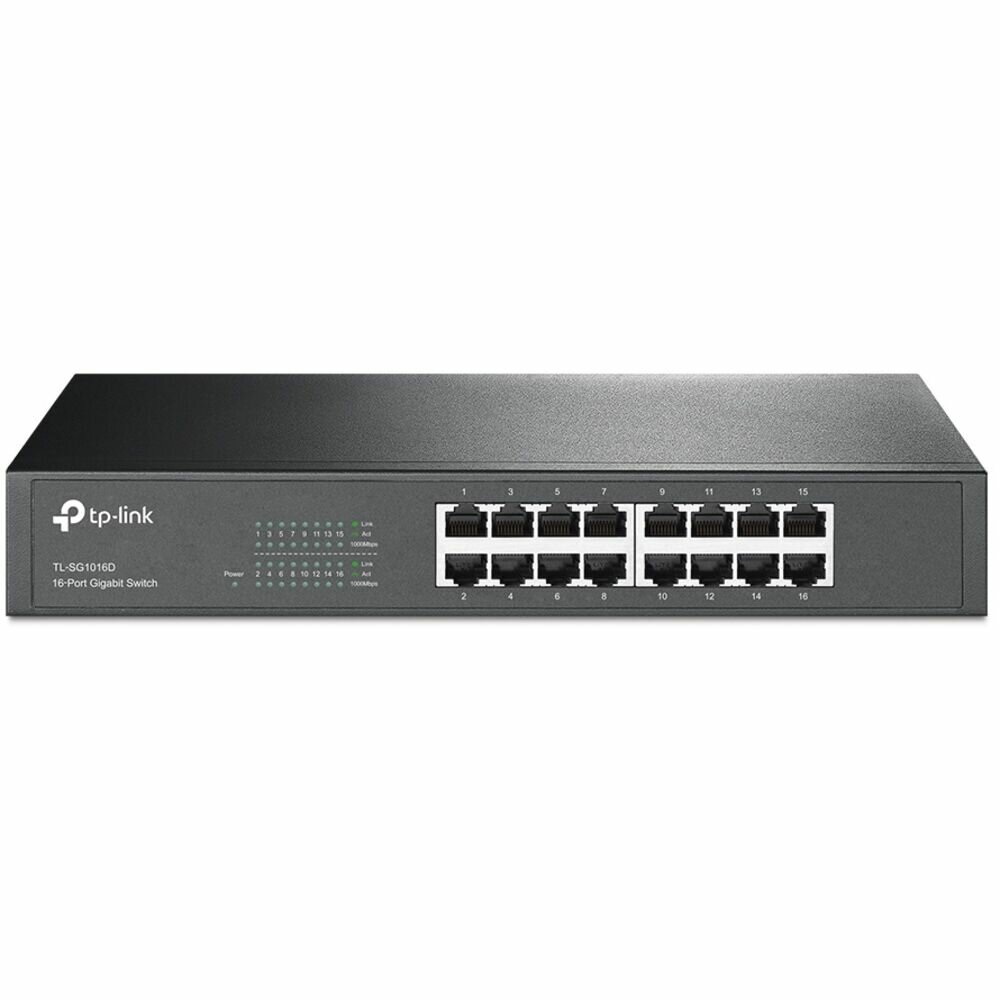 Коммутатор TP-LINK TL-SG1016D неуправляемый 16 портов 10/100/1000 Мбит/с