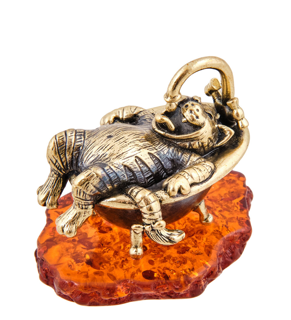 Фигурка Котяра - балдежник (янтарь)