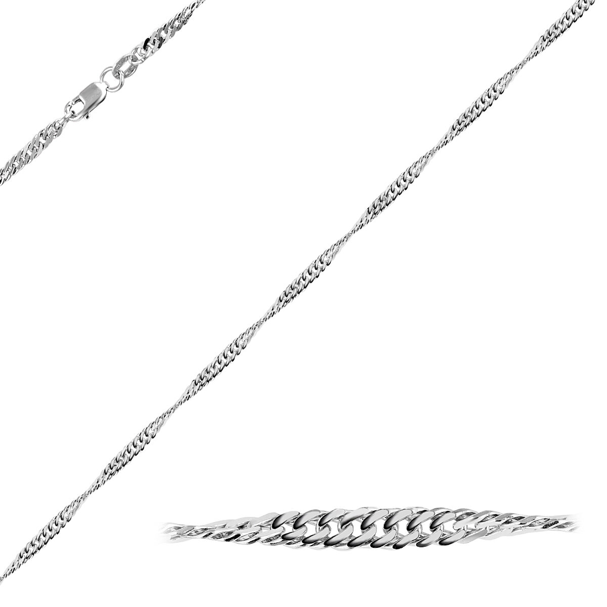 Цепь серебро, 925 проба, родирование