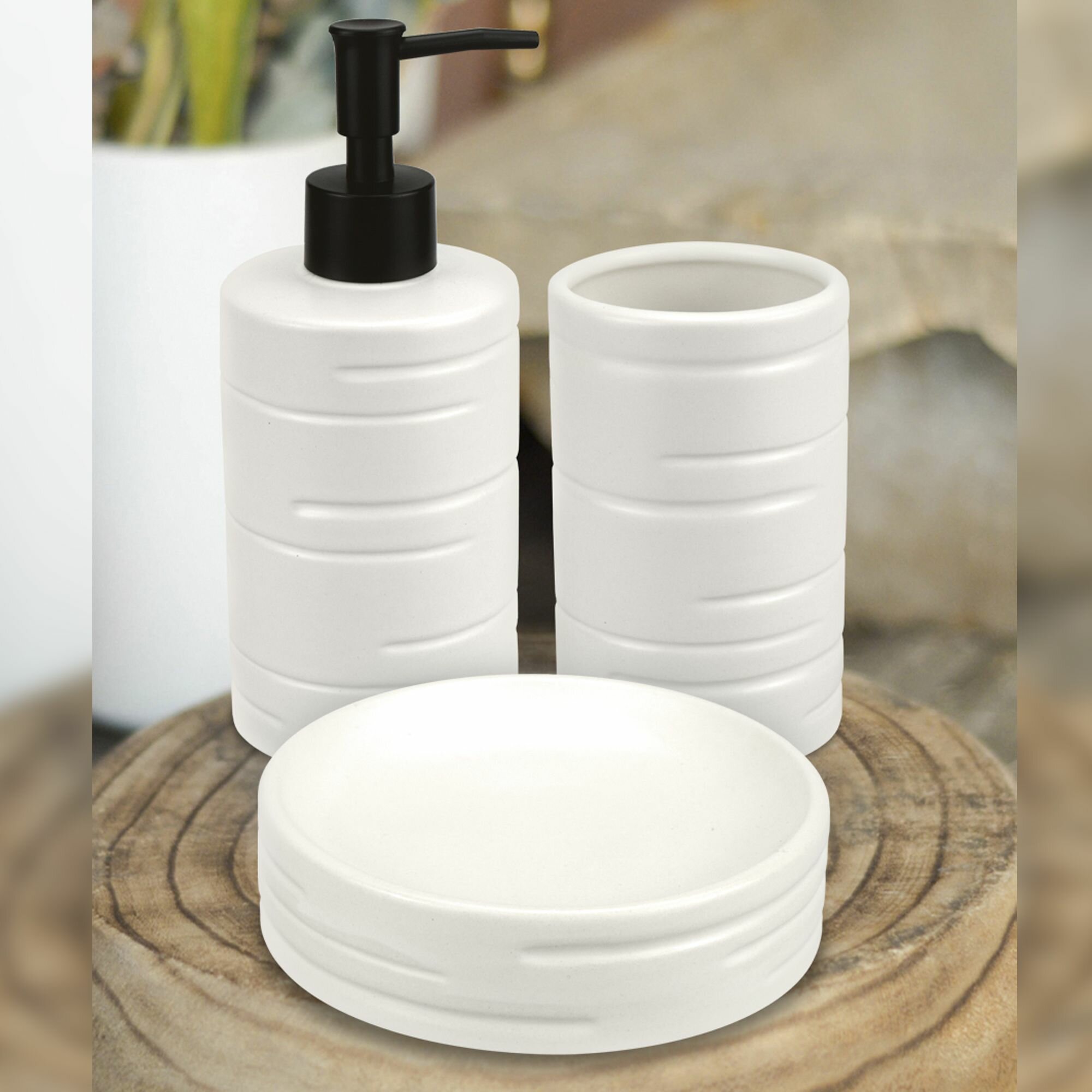 Набор аксессуаров для ванной комнаты ND Play / Tree 3 предмета (диспенсер, стакан, мыльница)