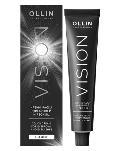 Крем-краска для бровей и ресниц, графит 20мл + лепестки OLLIN VISION