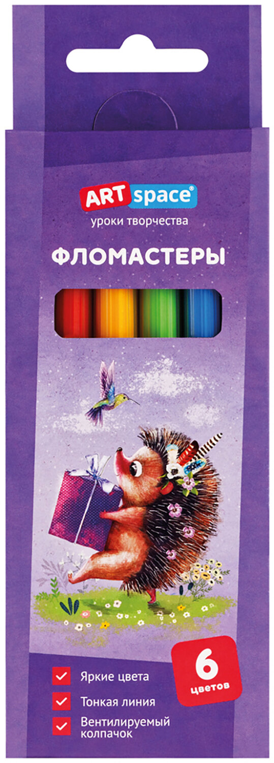 Фломастеры Lovely animals, 6 цветов