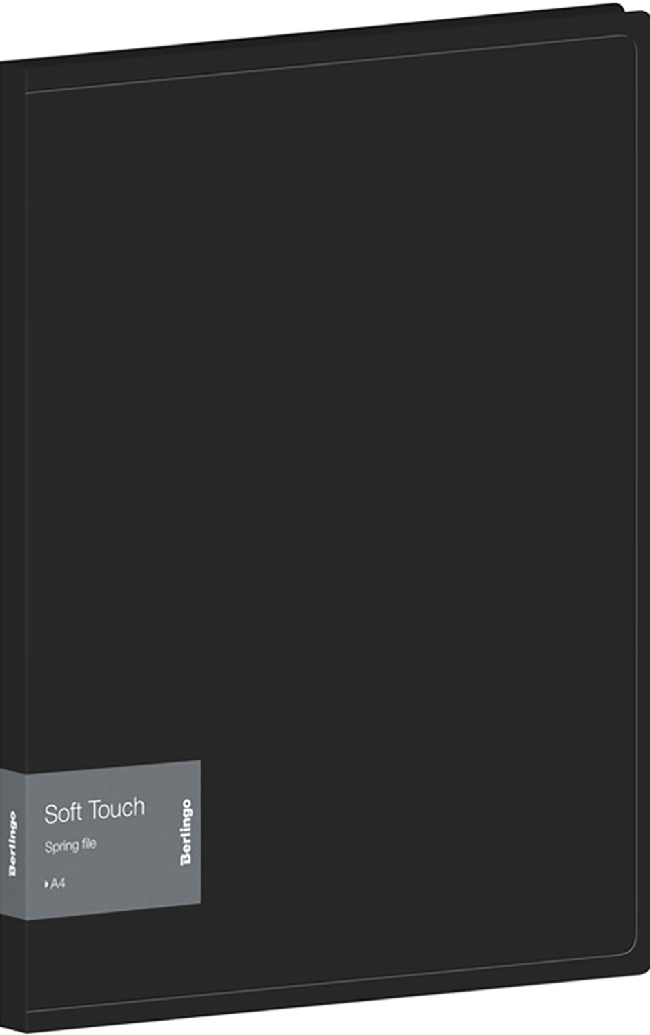 Папка с пружинным скоросшивателем Soft Touch, черная, А4