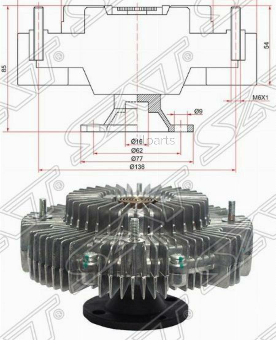 SAT ST-16210-75060 Вискомуфта Toyota Crown 08-12 / Hiace 04-07