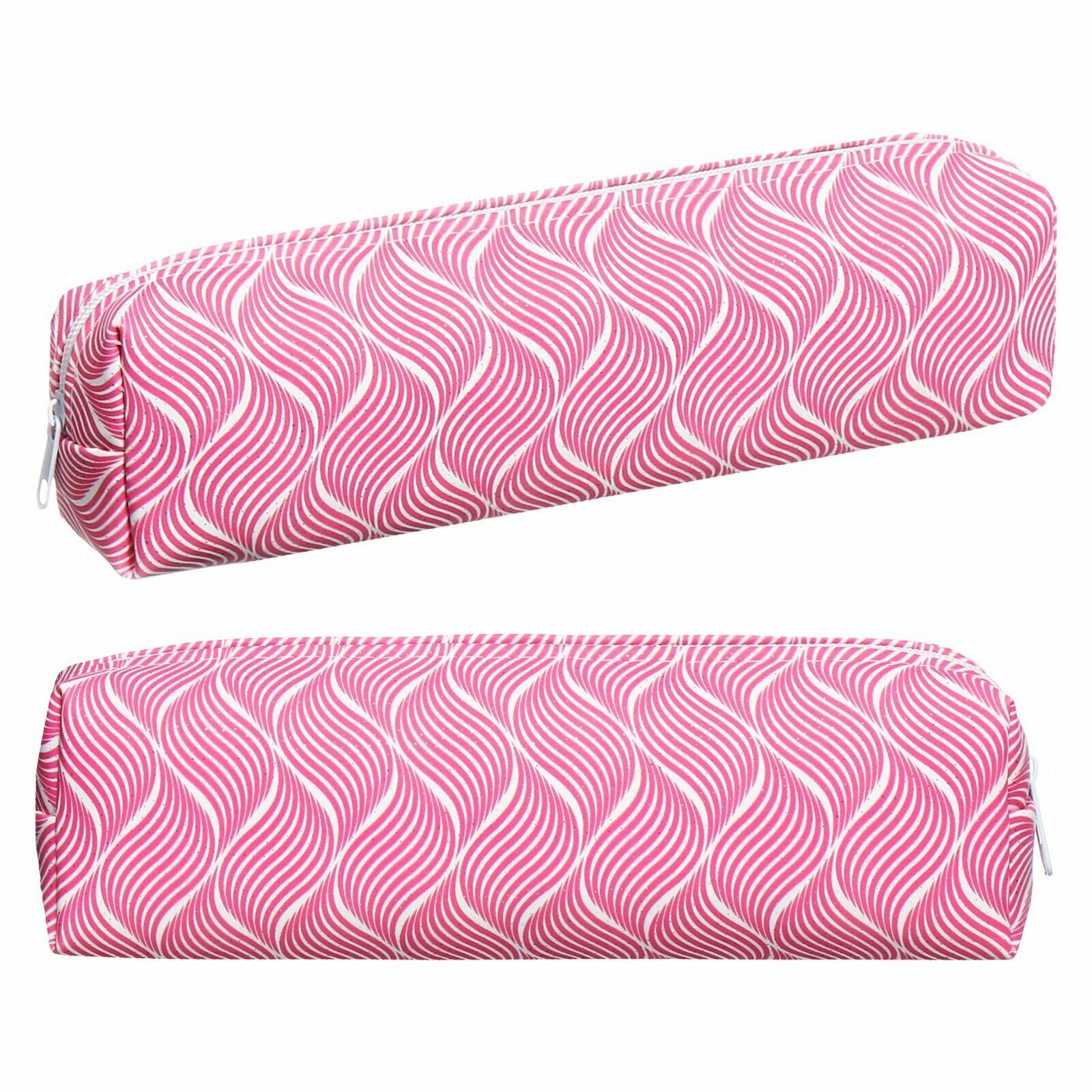 Пенал школьный на молнии "Волны" Calligrata, розовый