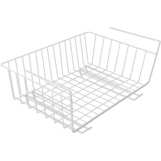 Корзина подвесная с держателями для бумажных полотенец Мультидом "Порядок" DA56-114, 27х24х18см, белый