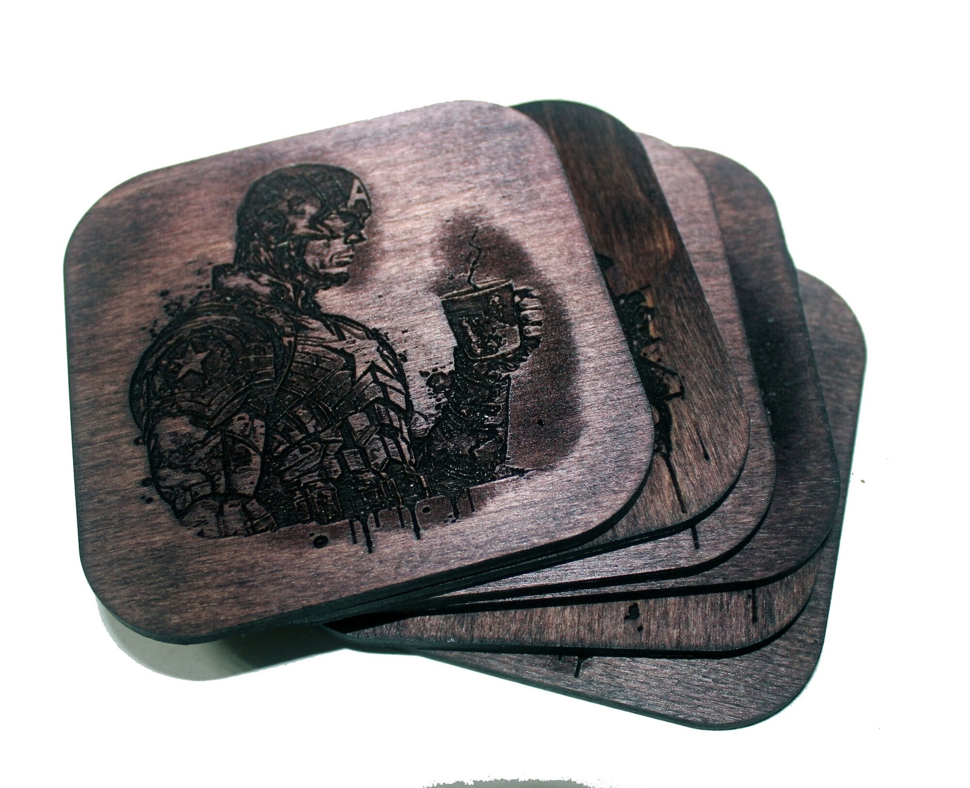 Комплект подставок под кружки (бирдекели) Супергерои из 6 шт.