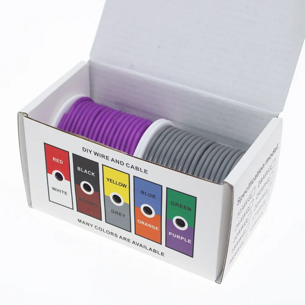 Силиконовые провода Diligent ant 30AWG-12AWG 24 AWG 100 meters, zihui