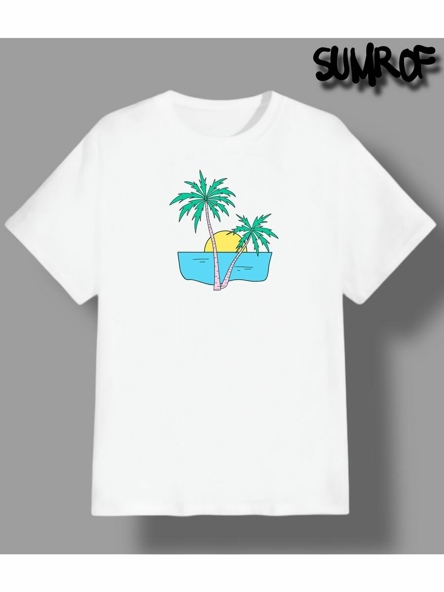 Футболка лето summer море пальмы