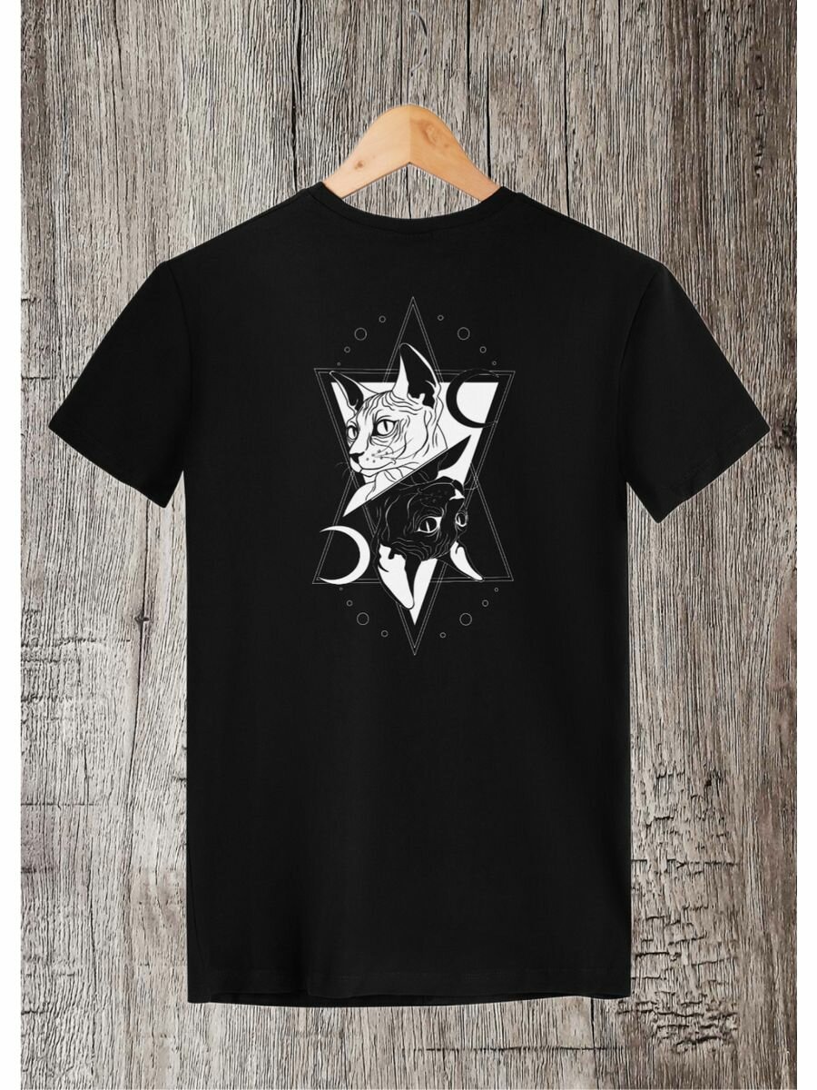 Футболка Кошки Ин Ян Луна Ночь