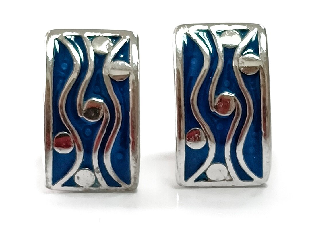 Серьги Эстерелла, серебро, 925 проба, родирование, эмаль