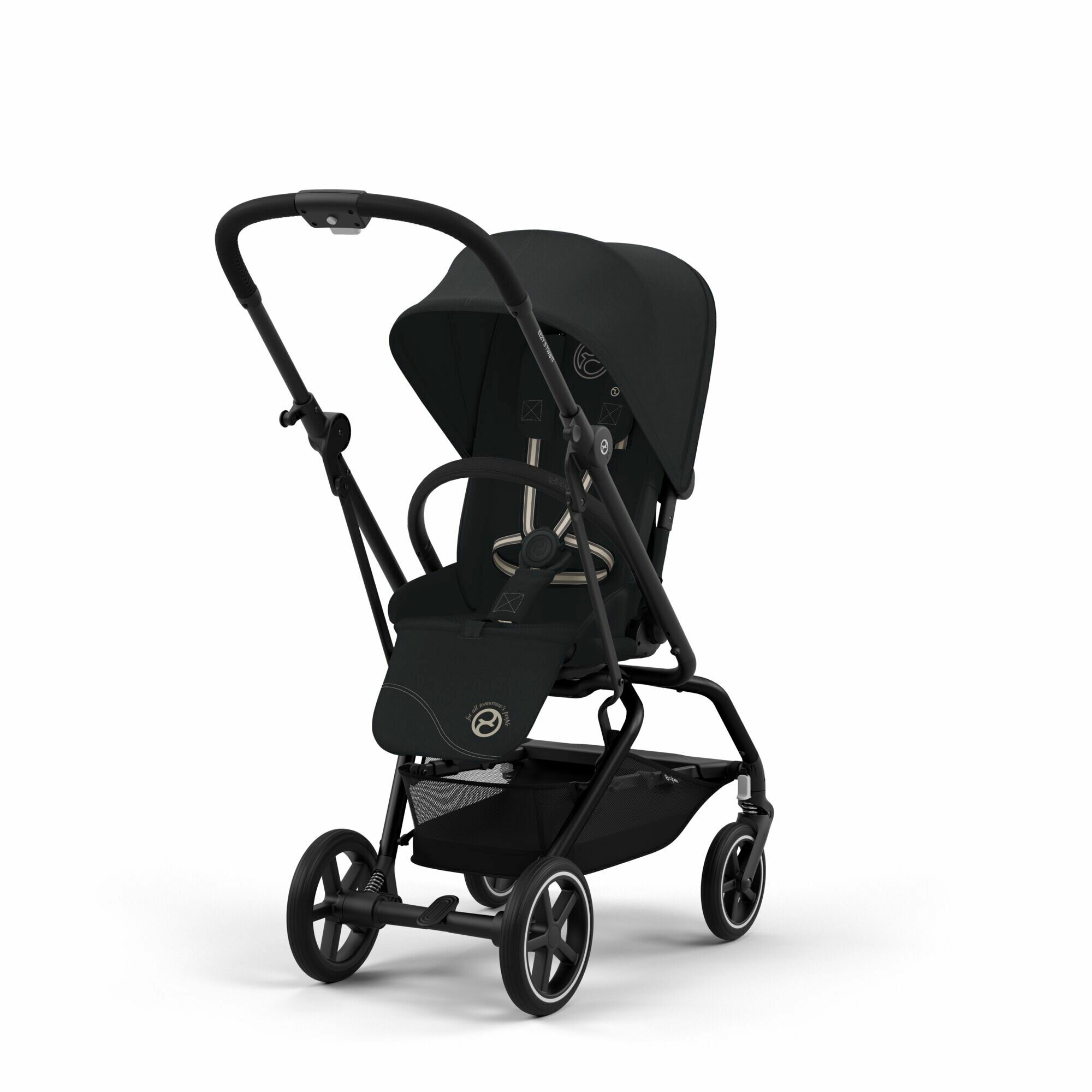 Cybex Eezy S Twist+ 2 (Magic Black на шасси Black с дождевиком и бампером)