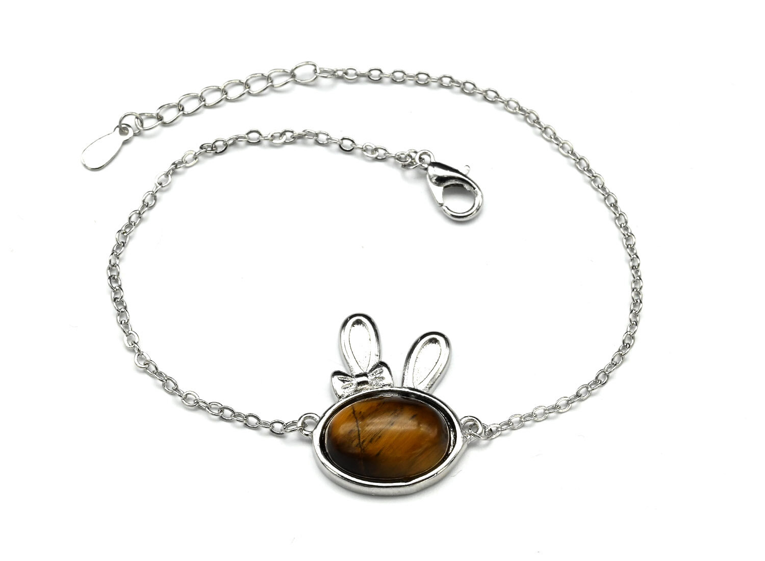 Браслет-цепочка, тигровый глаз