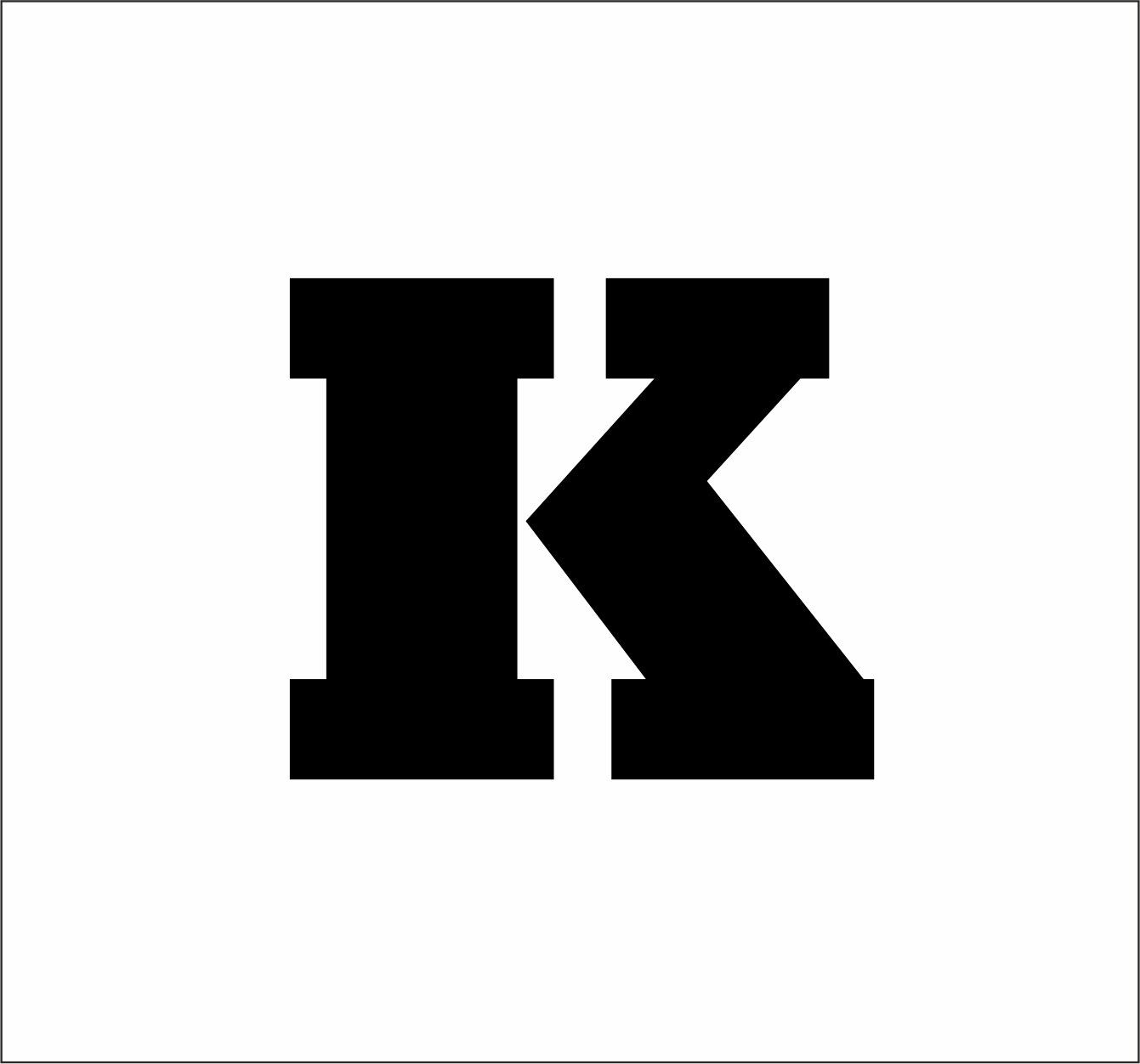 Буква К из акрила для вывесок 7 см / шрифт 6 черный