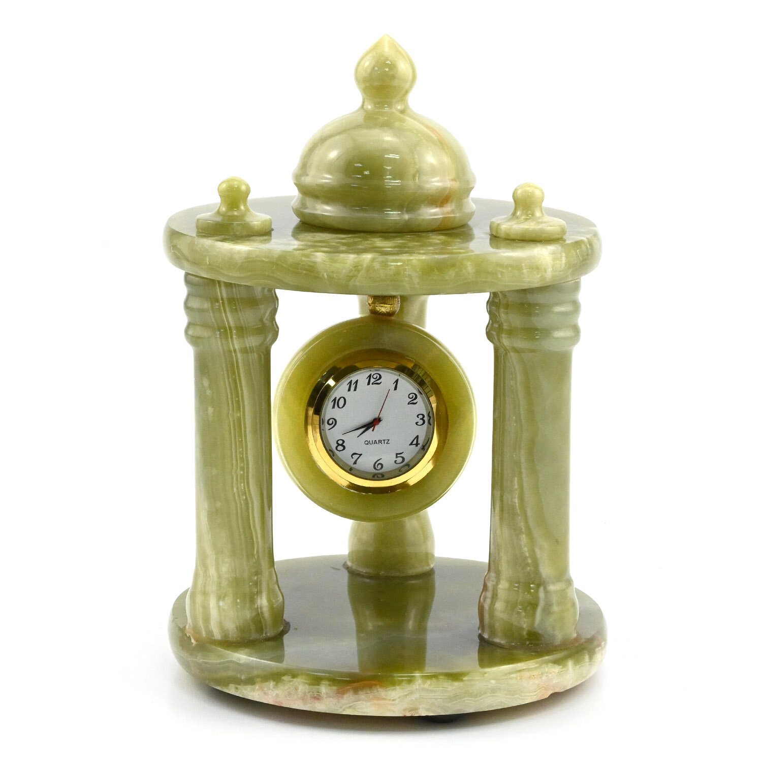 Часы каминные из оникс "Домик" 125*125*195мм .