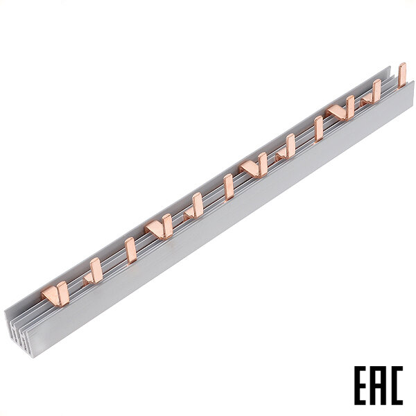 Шина-гребенка 3P 100А pin на 12 модулей REXANT 11-2256 (4 шт. в наборе)