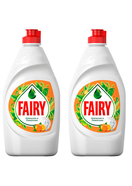 Fairy Средство для мытья посуды, Апельсин и лимонник, 900 мл, 2 шт