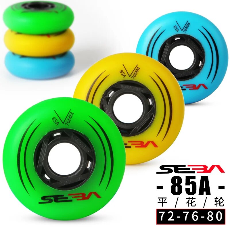 Колеса для роликов SEBA HV 80/76/72 мм 4 шт, 85A Белый, 90A White 72mm