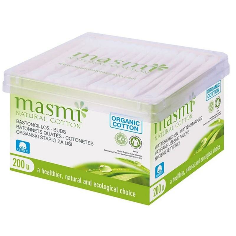 Гигиенические палочки из органического хлопка Masmi Natural Cotton 200 штук