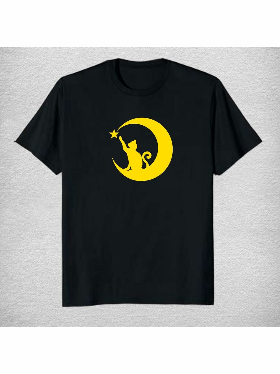 Футболка луна кот