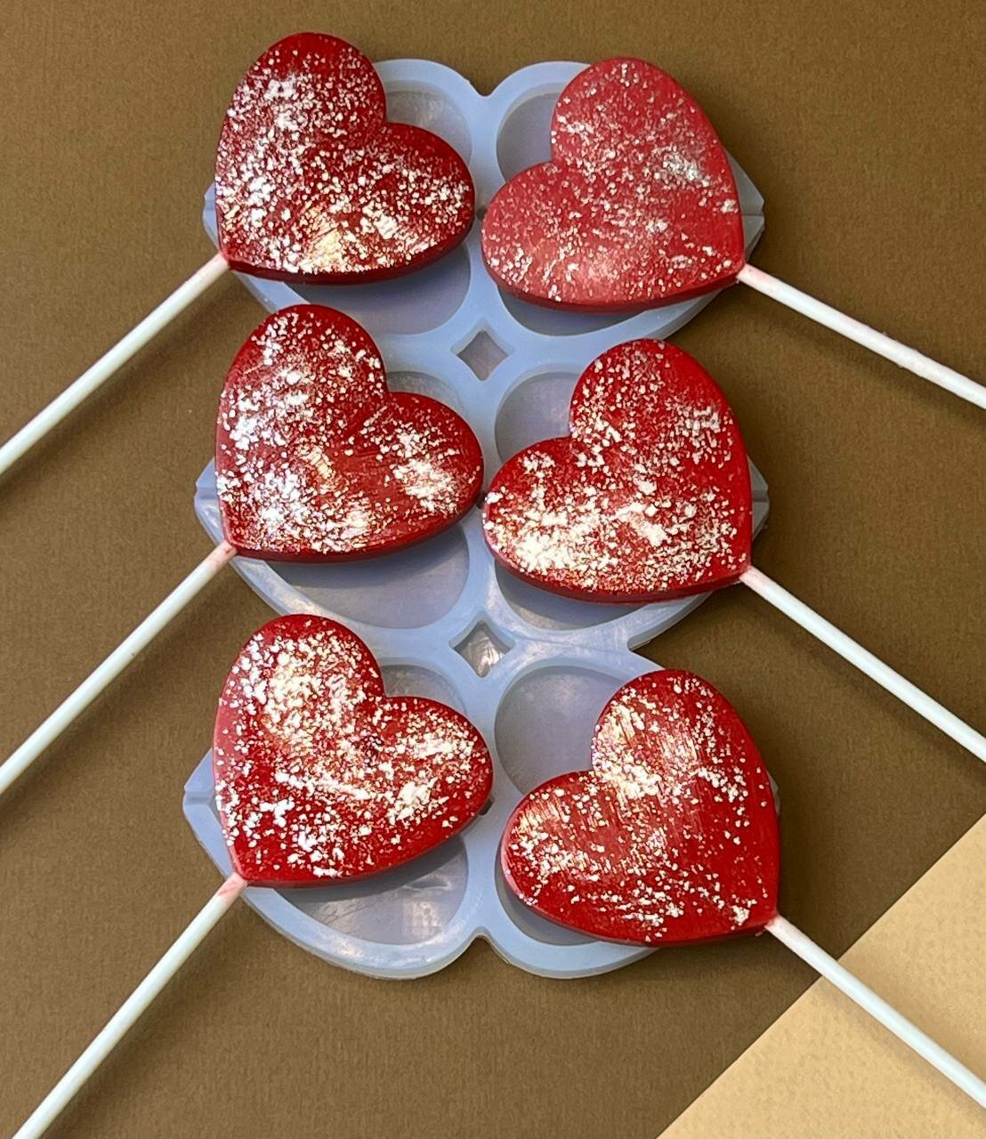 Силиконовый молд "Сердце 6шт", форма для карамели, шоколада