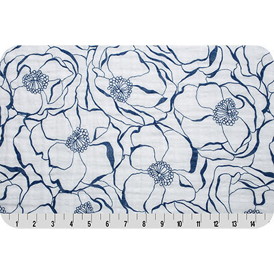"PEPPY" Ткань муслиновая фасовка EMBRACE 100% хлопок 100 х 125 см Shannon Fabrics bouquet cobalt