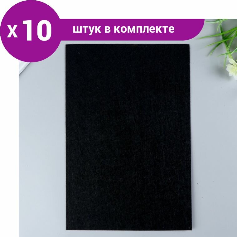 Фетр жесткий 1 мм 20х30 см черный (10 шт)