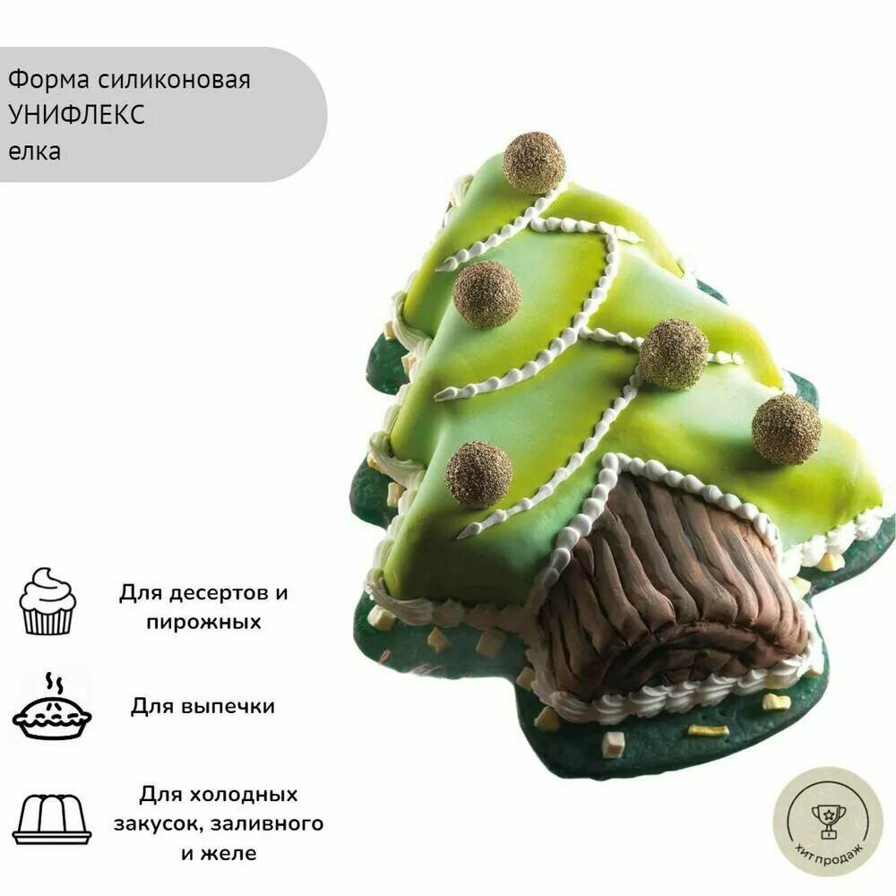 Форма силиконовая для выпечки пирога унифлекс Silikomart елочка / Формочка кулинарная круглая SFT203 / для приготовления пирогов пиццы пирожных десертов желе / Емкость для запекания в духовке / Молд кондитерский Силикомарт / Товары для кондитеров