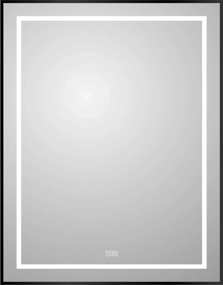 Зеркало BelBagno Kraft SPC-KRAFT-700-900-LED-TCH-WARM-NERO 70x90 см, с LED-подсветкой, сенсорным выключателем, антизапотеванием, черный