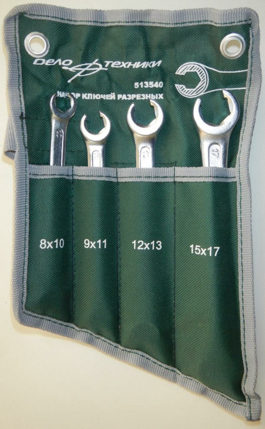 DELOTEKHNIKI 513540 Набор ключей разрезных (4пр) 8-17 мм (планшет тетрон) (Дело Техники)