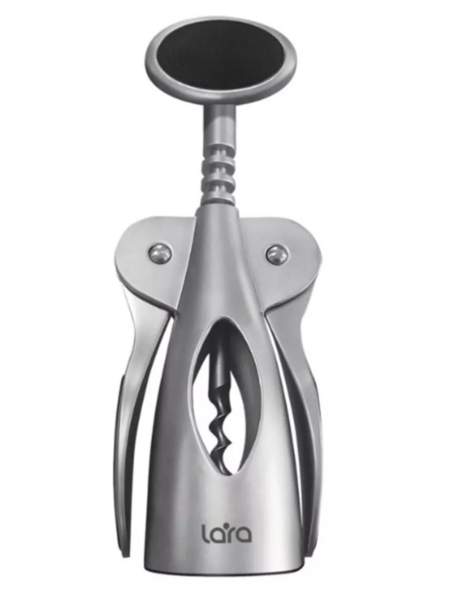 Штопор LARA, нержавеющая сталь, для винных бутылок, рычажный, серебристый