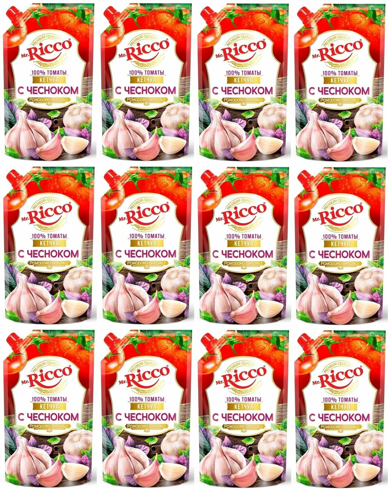 Mr.Ricco Кетчуп С чесноком, 300 г, 12 шт