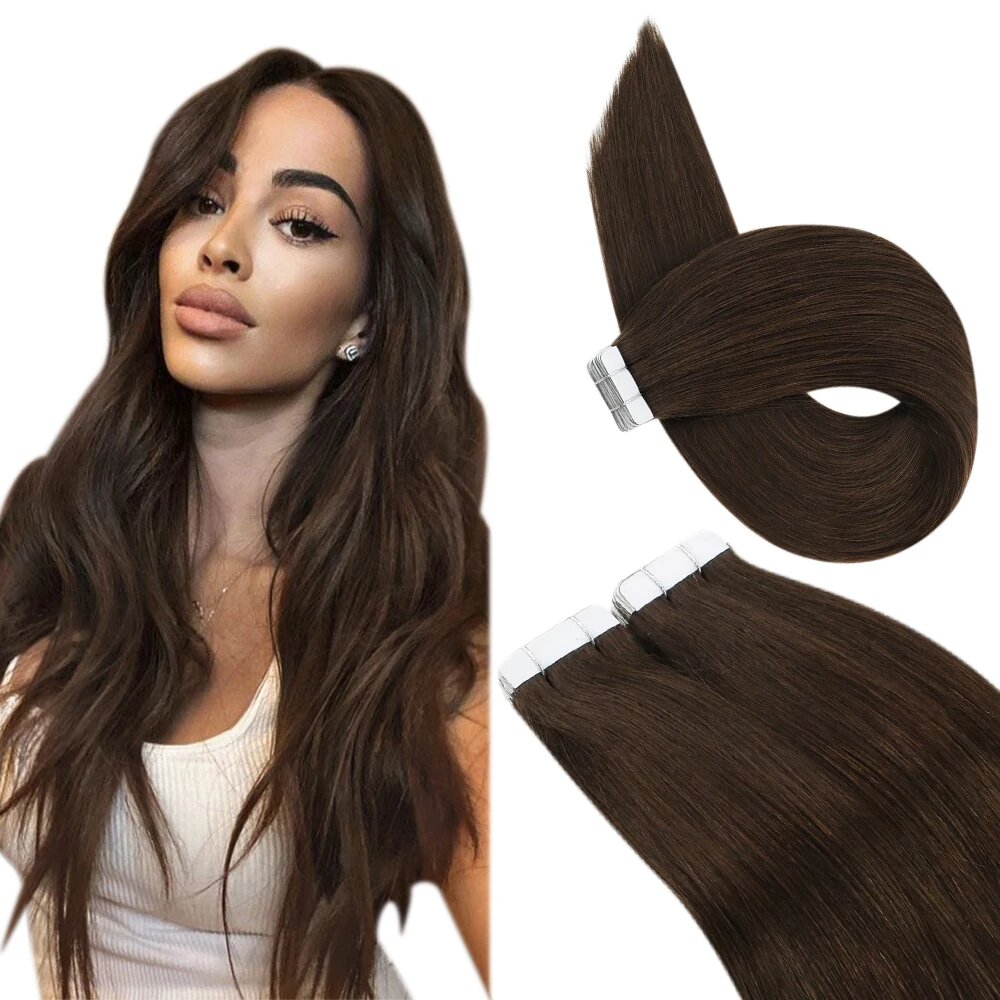 Пряди для волос на ленте Remy, 12 дюймов, 20 шт, цвет 4