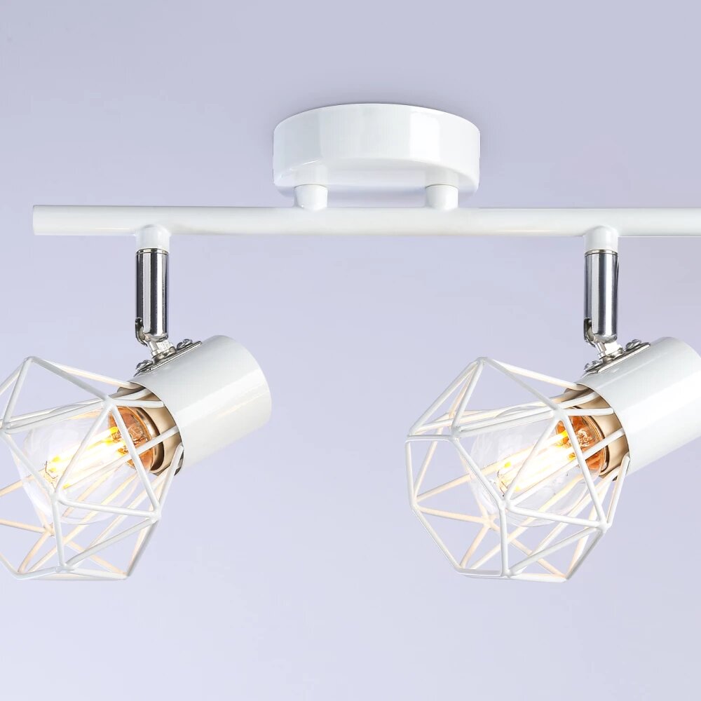 Настенно-потолочный спот в стиле лофт TR8628/2 WH/CH белый/хром E27*2 max 40W 260*91*175