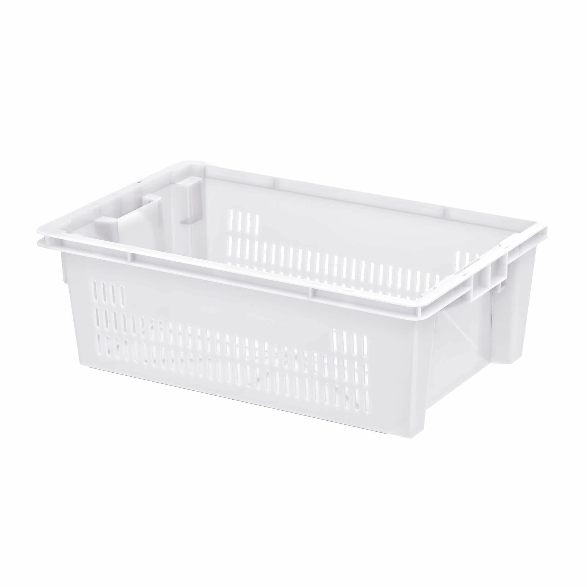 Ящик для овощей, фруктов и хлеба перфорированные стенки, сплошное дно, белый, 600х400х200