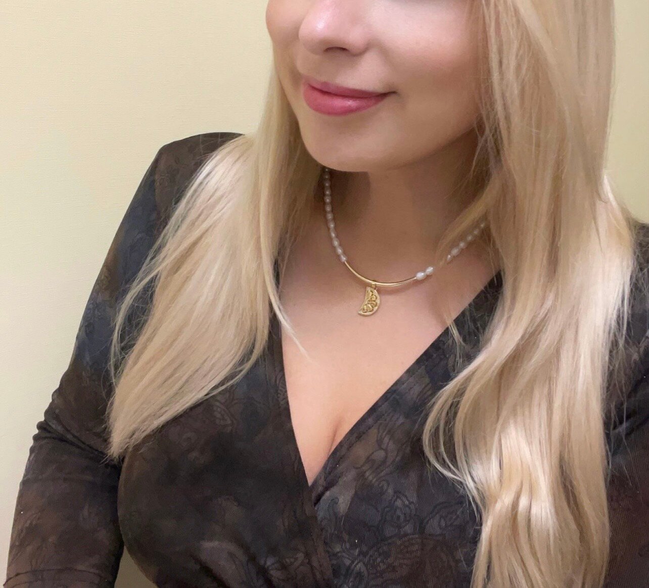 Колье Jewellery by Marina Orlova, жемчуг пресноводный, длина 43 см, белый — фото 1