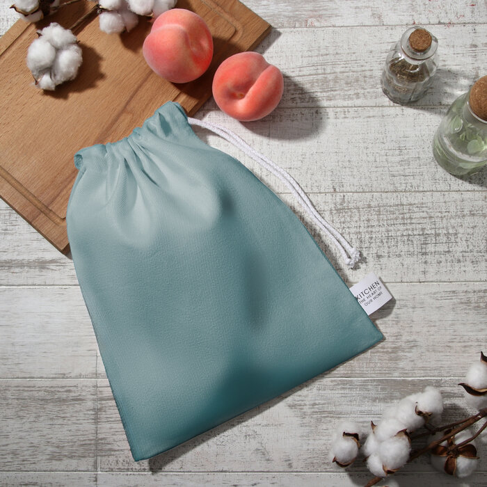 Мешочек текстильный Этель Home collection, 27×34 см, 61% лён, 39% хлопок, зелёный