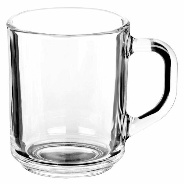 LUMINARC кружка стеклянная 250 мл классическая форма из прочного стекла для чая и кофе