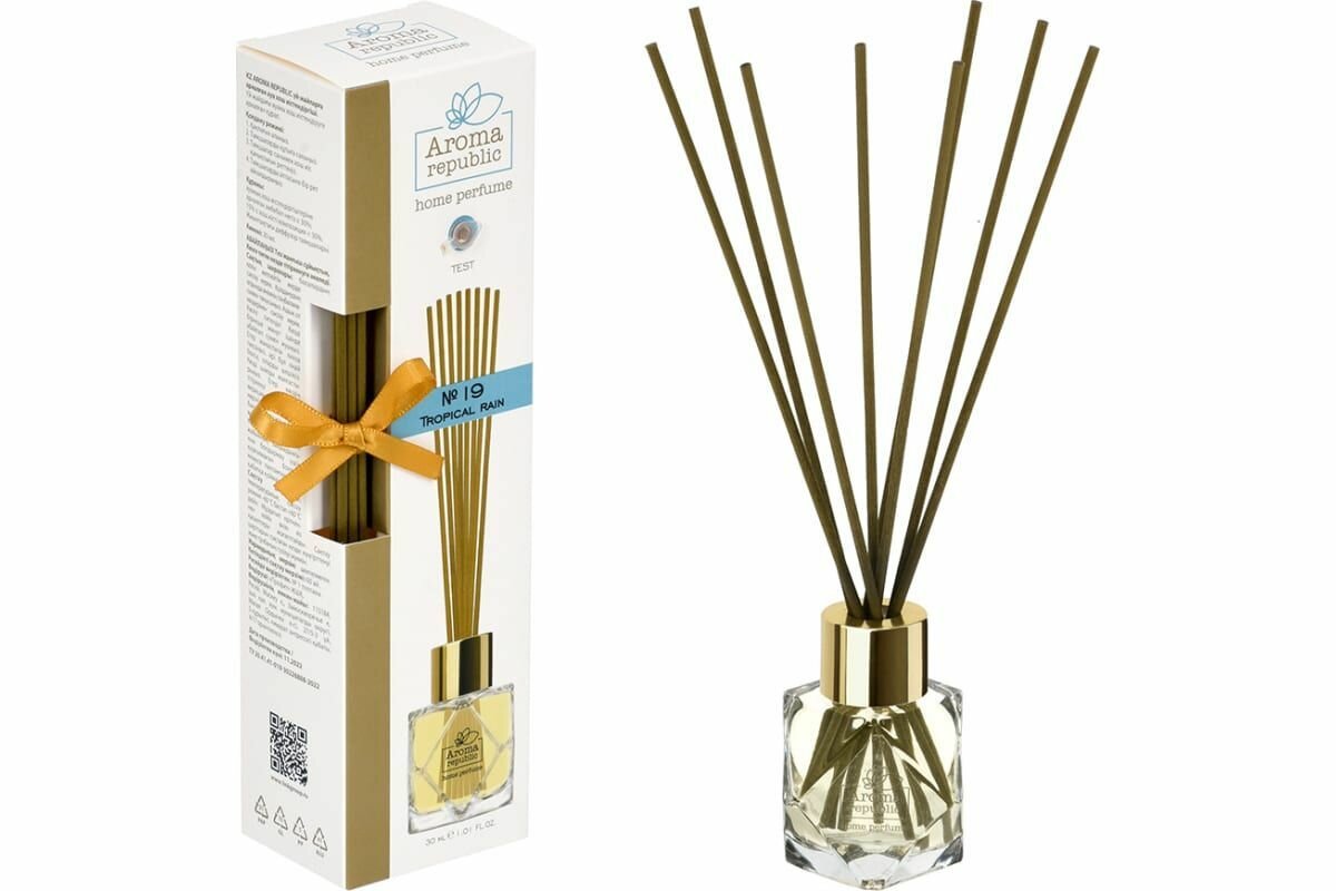 Aroma republic Ароматический диффузор в стеклянном флаконе, №19 Tropical rain, 30 мл